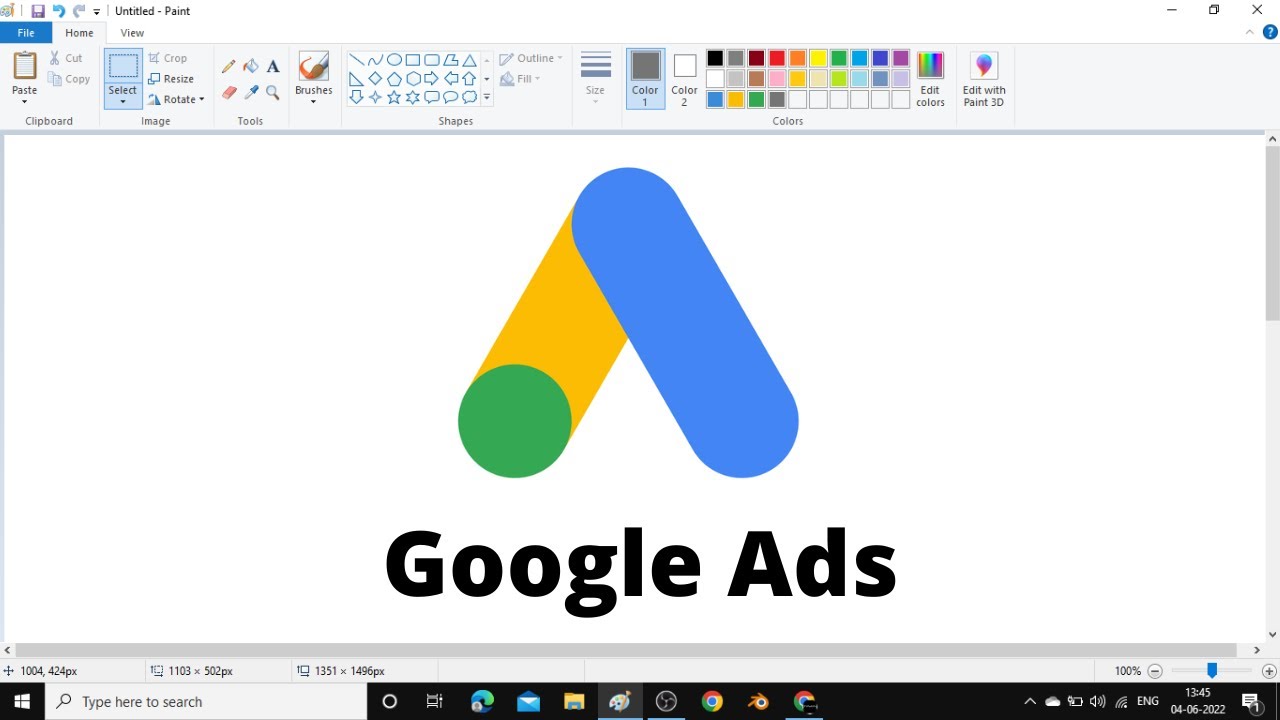 How to draw Google Ads logo in ms paint I Yashas Creativity I - YouTube