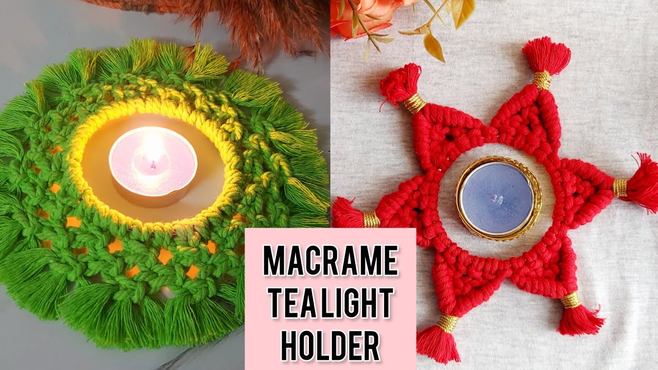 DIY Macrame Tea Light Holder | Easy Candle Holder for Diwali | Boho Decor | Step by Step ...