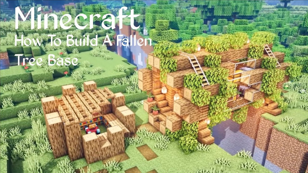 Minecraft: How to Build a Stunning Fallen Tree House! - YouTube