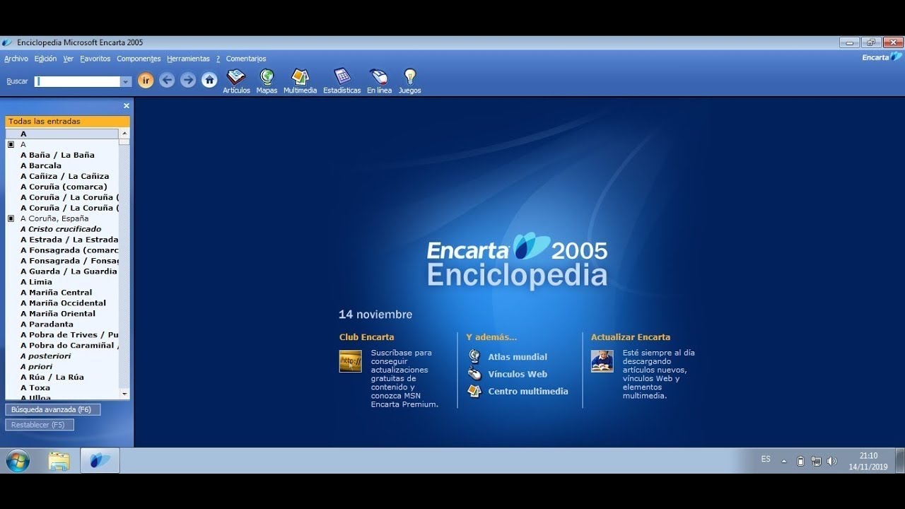 Installing Encarta 2005 (Spanish) on Windows 7 - YouTube