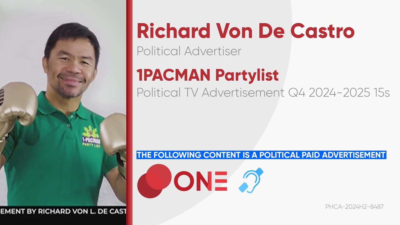 1PACMAN Partylist Political TV Ad Q4 2024-2025 15s [CC] - YouTube