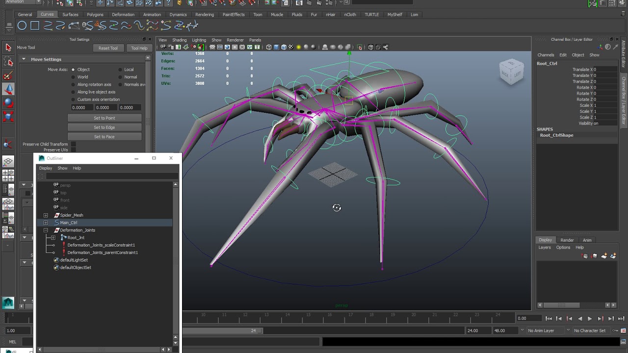 04 -3D Spider Rigging - Smooth rigid bind. - YouTube