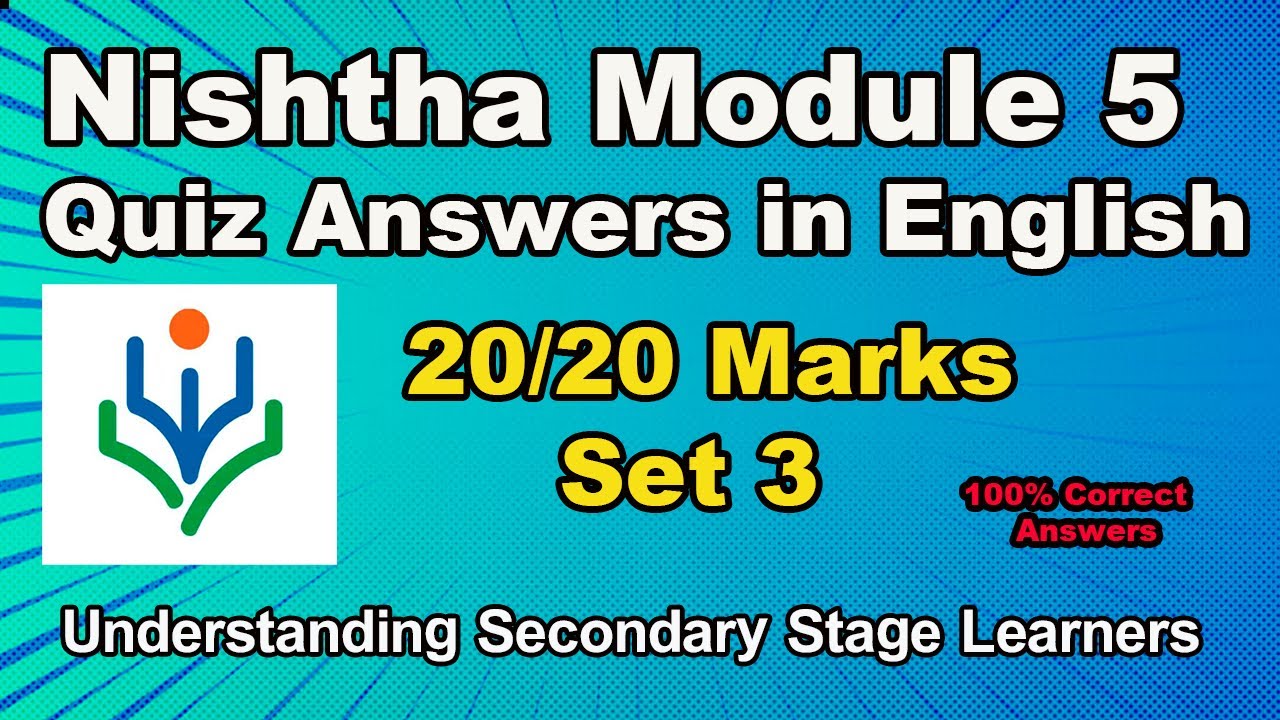 NISHTHA Module 5 Quiz Answers in English | Module 5 Secondary Level ...