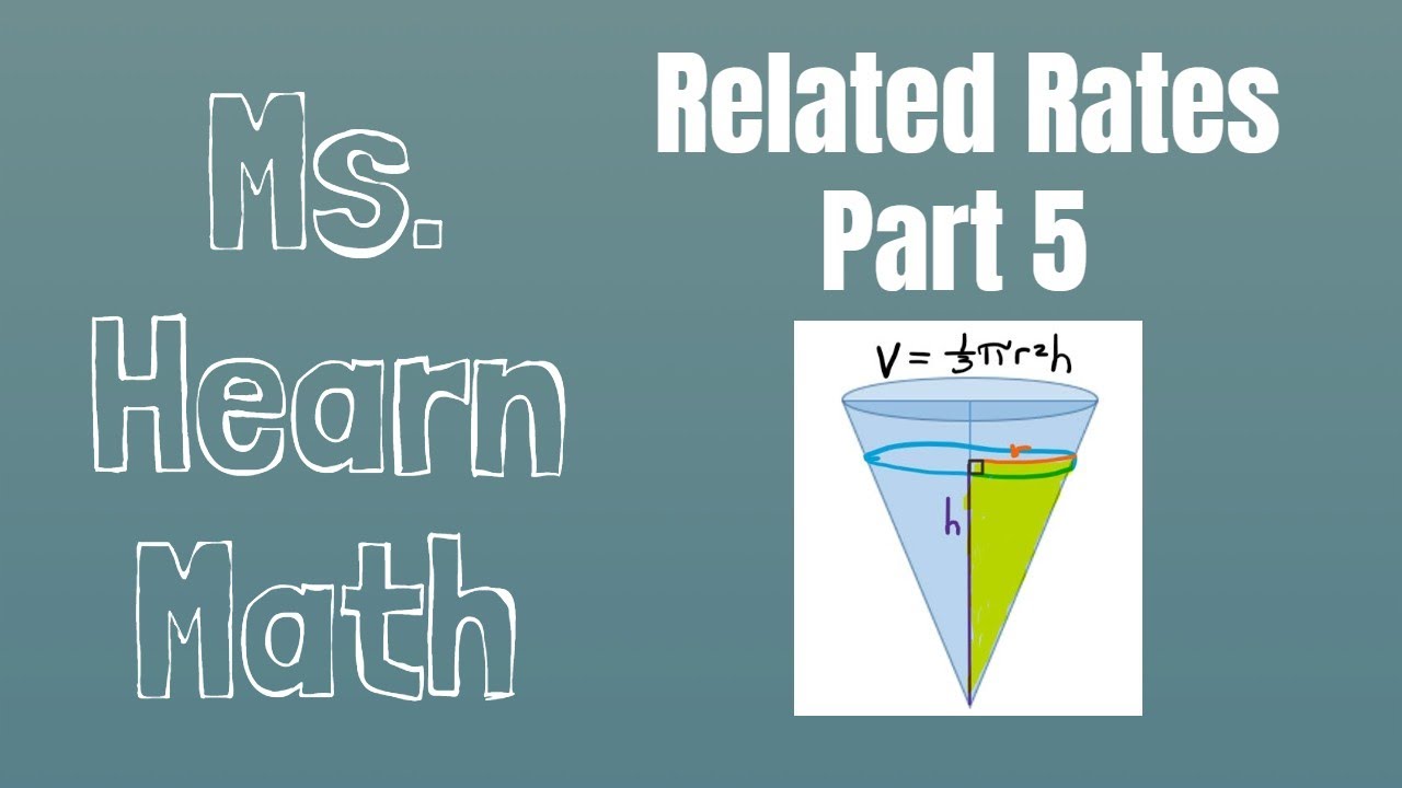 Related rates (Lecture Part 5) Conical Tank Calculation - YouTube