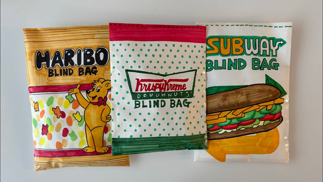 🤎paper diy🤎 Haribo,Krispy Kreme,Subway Blind bag, Unboxing, ASMR - YouTube