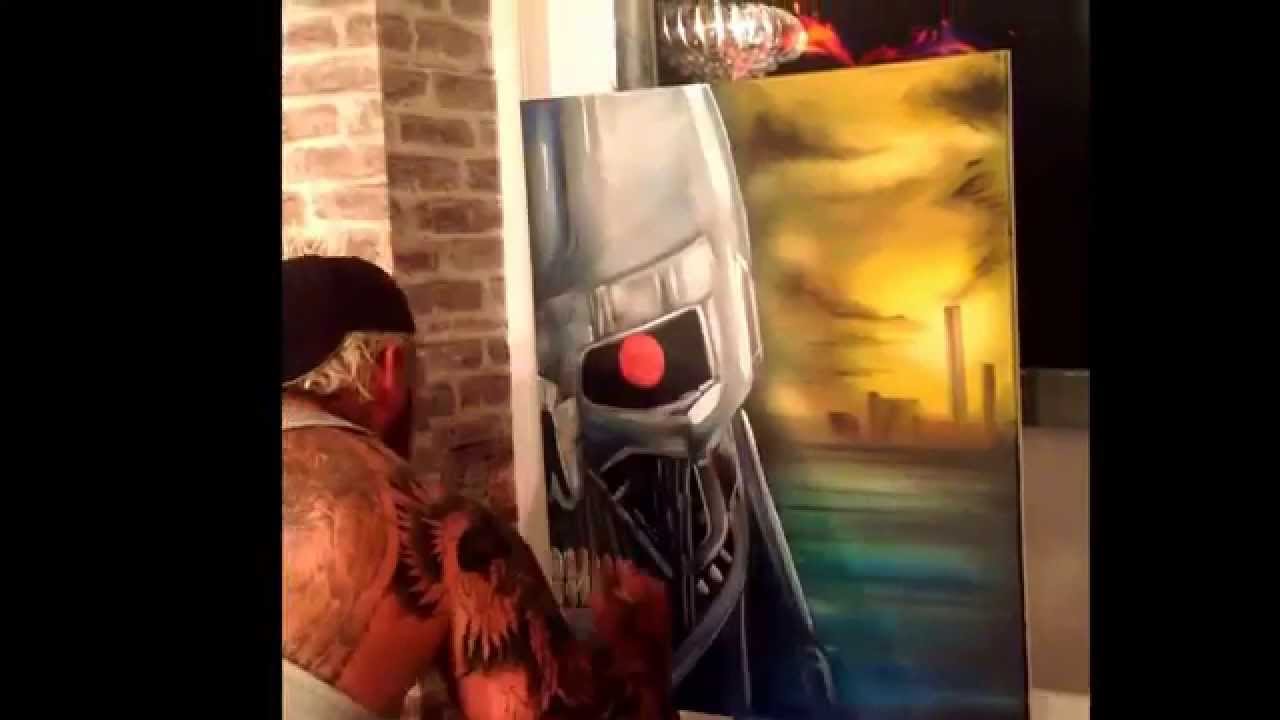 Terminator - oil painting - YouTube
