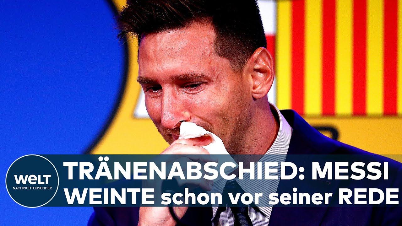 LIONEL MESSI verlässt FC BARCELONA: Superstar weint schon, als er das ...