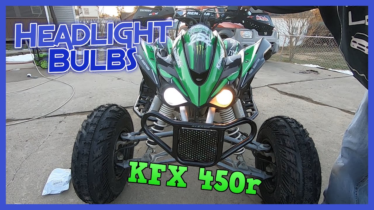 KFX 450r - Installing New Headlights - YouTube