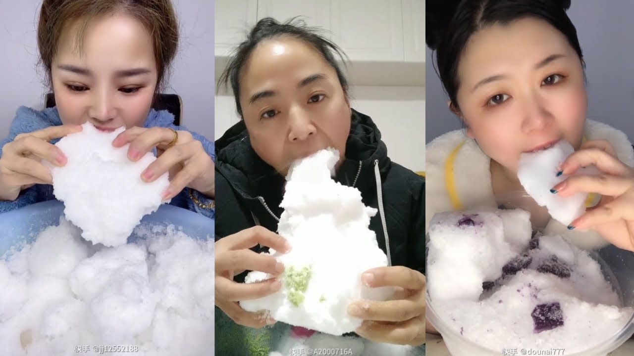 REFROZEN WHITE ICE ONLY CHUNKS AND BLOCKS MUKBANG EATING ASMR | BIG ...