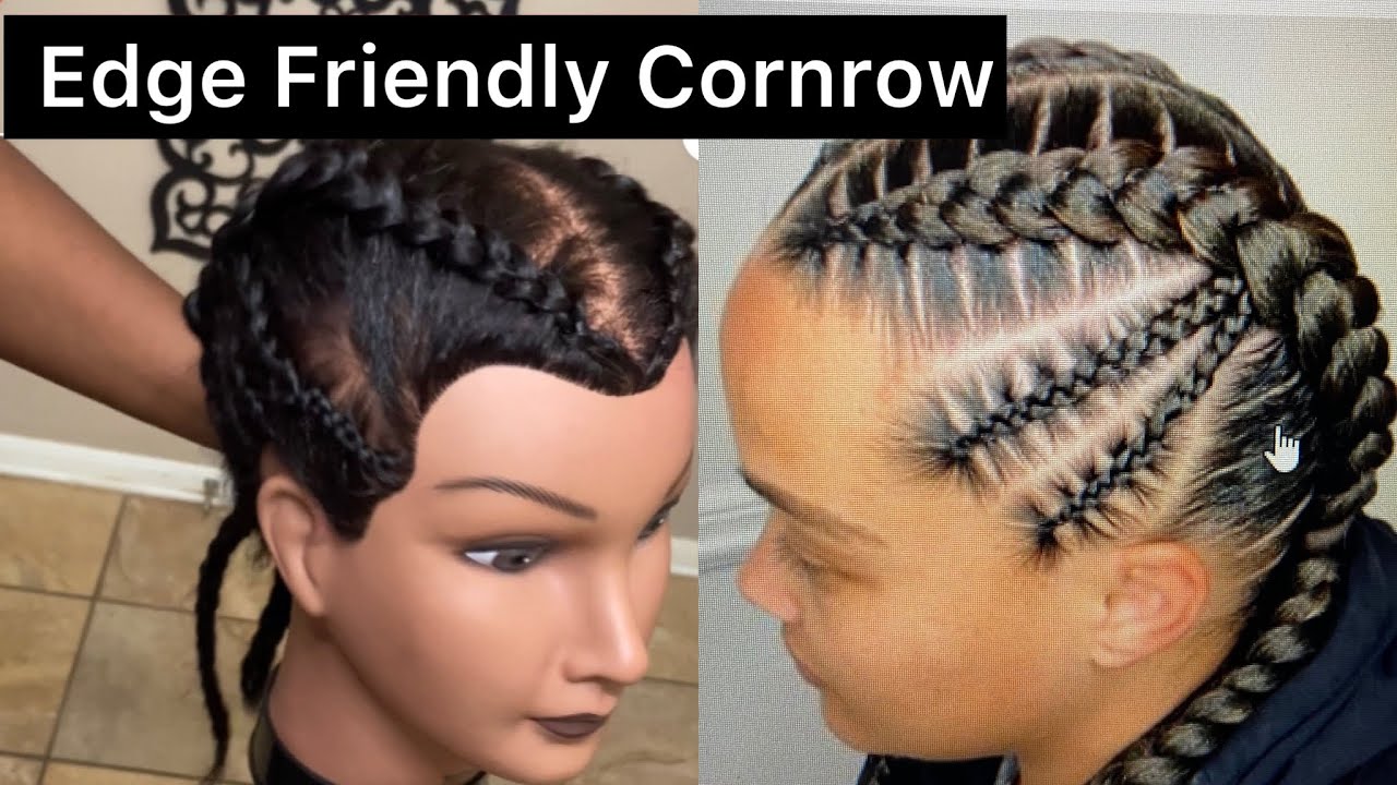 Edge Friendly Cornrow Hairstyle and Kid Friendly - YouTube