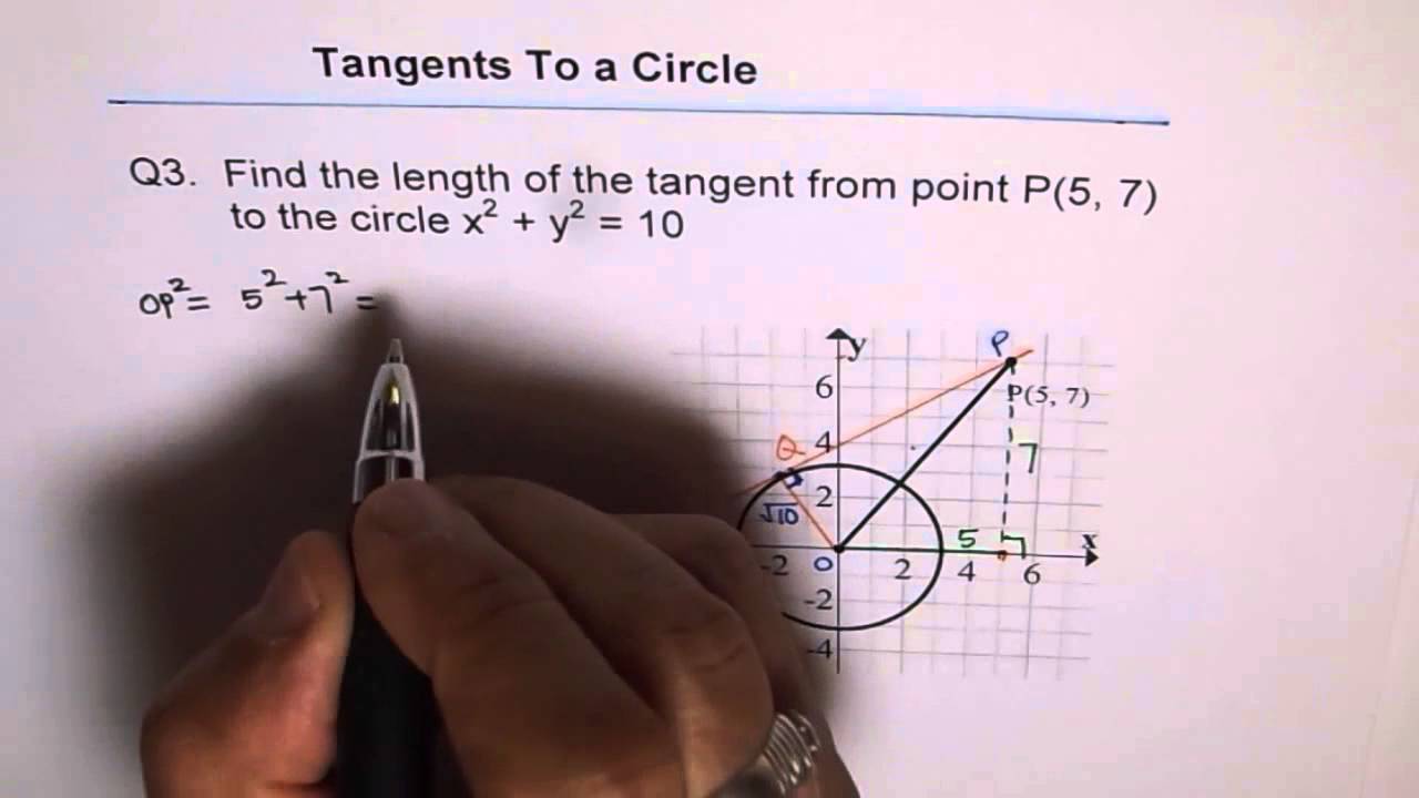 Excellent Example on Length of Tangent From Point Q3 - YouTube