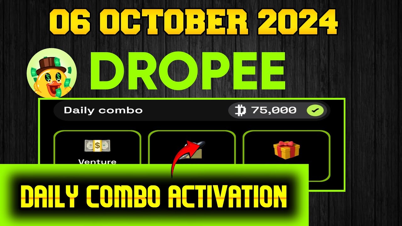 06 October Dropee App Daily Combo 💯🔥| Earn DRP TOKEN 75000 - YouTube