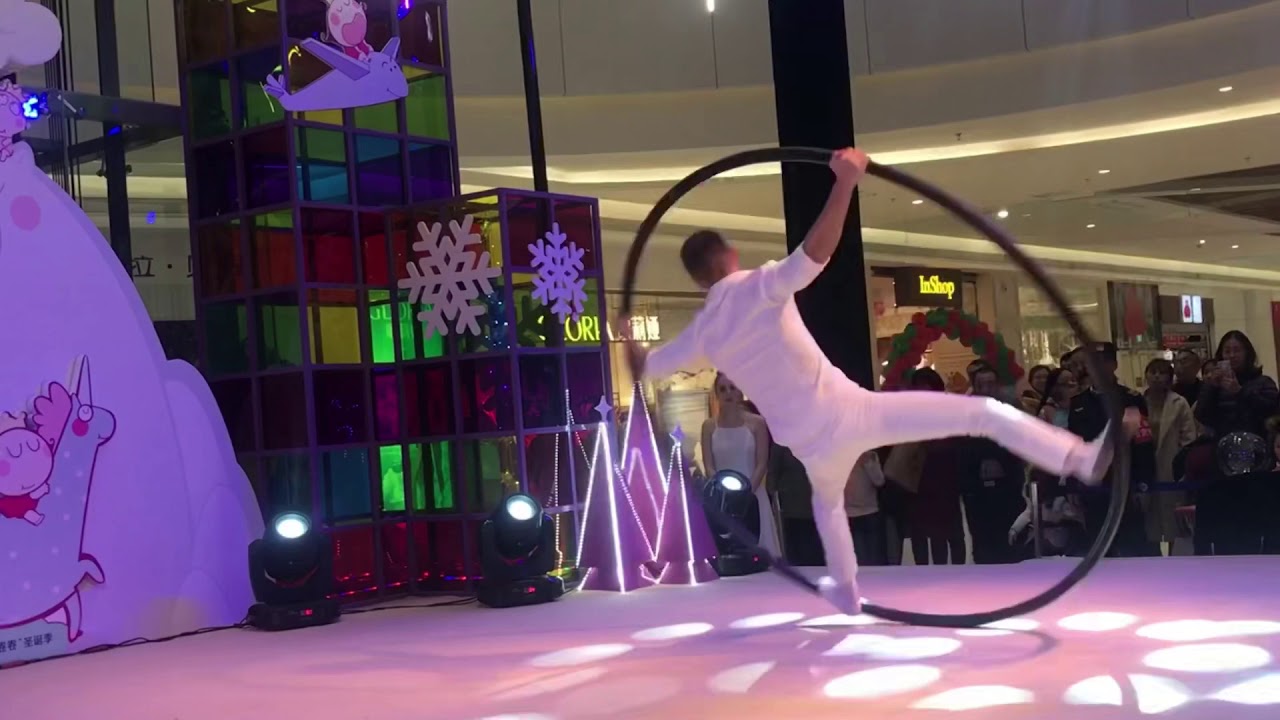 Cyr Wheel show for Your Event - YouTube