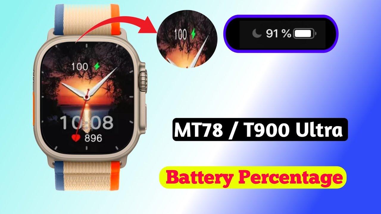 Smartwatch Mai Battery Percentage Kaise Dekhe | MT78 Ultra Battery ...