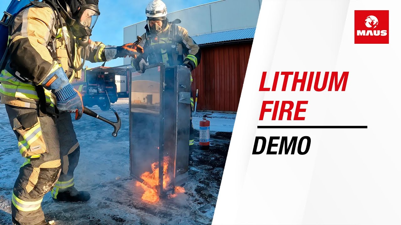 Lithium Battery Fire Test in Sweden with MAUS®️ (ENG) - YouTube