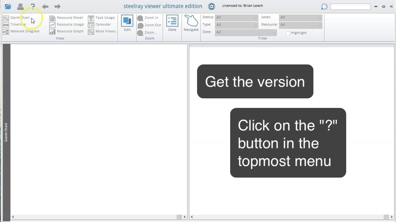 Getting your Steelray project Viewer Version and License Info - YouTube