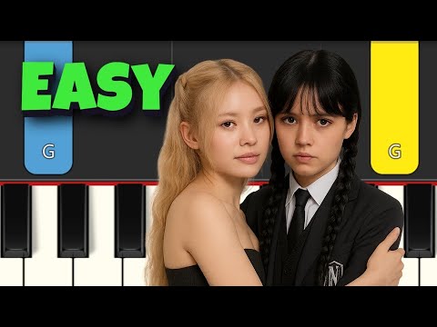 Wednesday Dancing BLACKPINK - BOOMBAYAH - EASY PIANO TUTORIAL