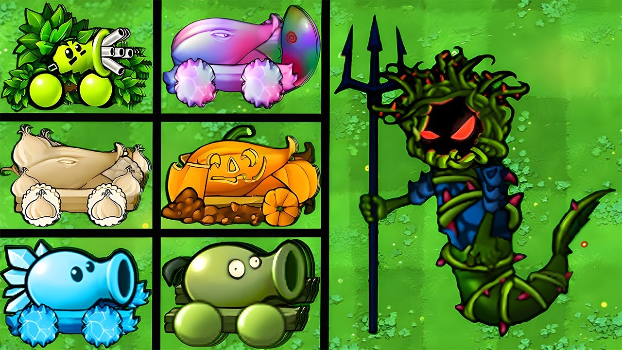 PVZ 1 Hybrid Challenge | All Hybrid Cannons Vs Sea Kraken Zombie ...