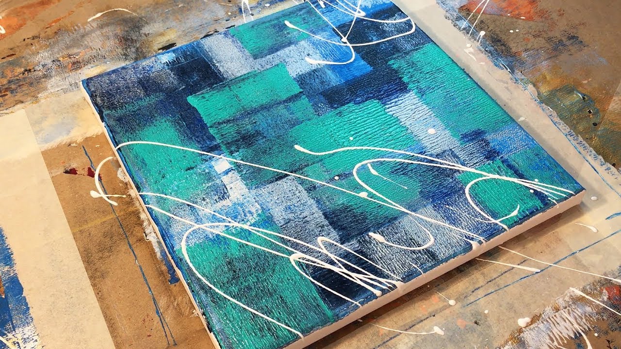 Abstract Acrylic Painting / Brayer Roller and Palette Knife / Oddly ...