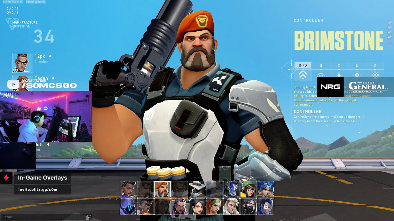 NEW BUFF BRIMSTONE! s0m BRIMSTONE VALORANT RANKED GAMEPLAY [ FULL MATCH ...