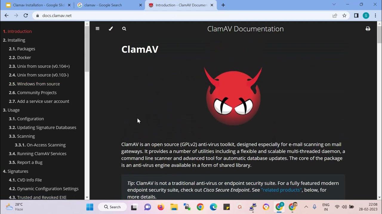 How to install Free AntiVirus ClamAV in linux server - YouTube