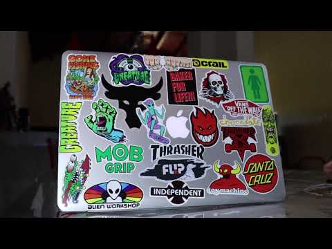 STICKER BOMBING MacBook Pro with Amazon's 100 Cool Skateboard Brands ...
