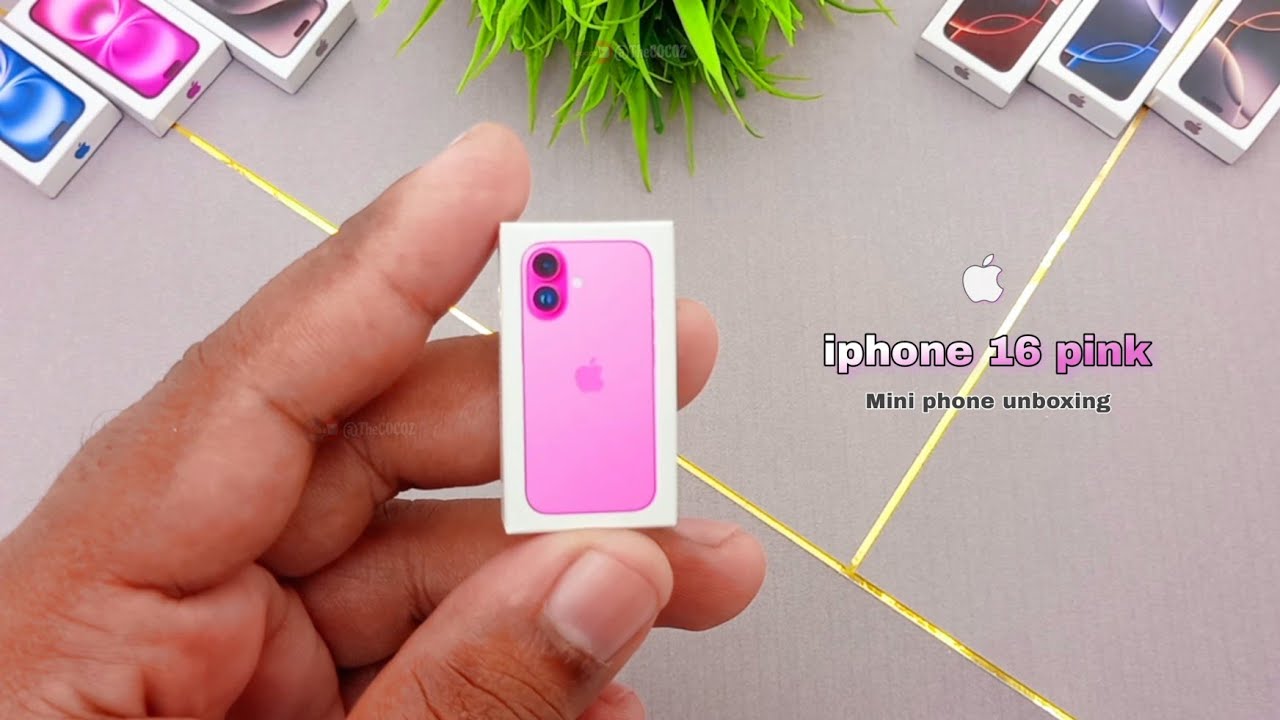 iphone 16 unboxing mini pink - YouTube