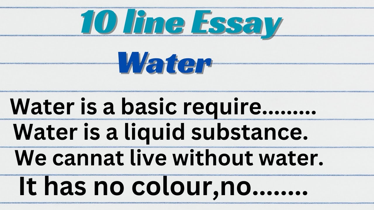 10 lines on water in english//paragraph on water//Water essay in ...