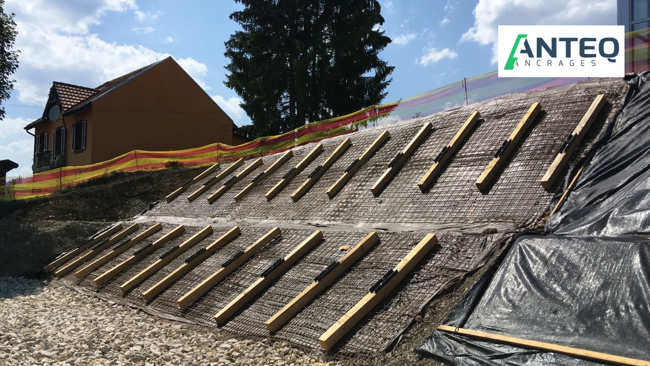 Stabilisation temporaire d'un talus avec le système d'ancrage Platipus ...