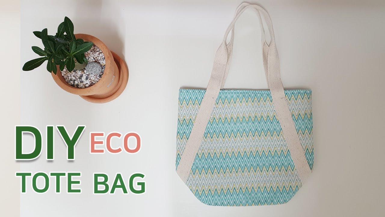 DIY eco bag/Make a tote bag/토트백 만들기/가벼운 에코백을 만드는 쉬운방법 [JSDAILY] - YouTube