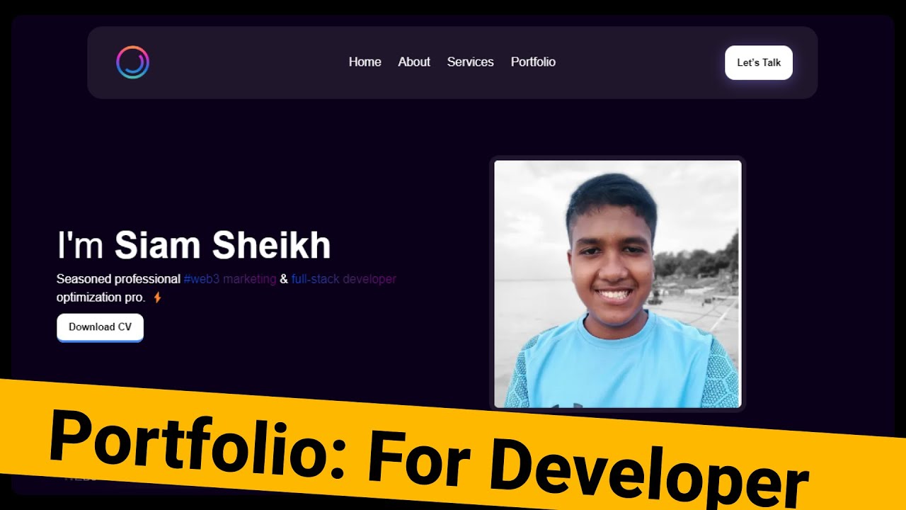 Portfolio website design using react js | Siam Shekh - YouTube