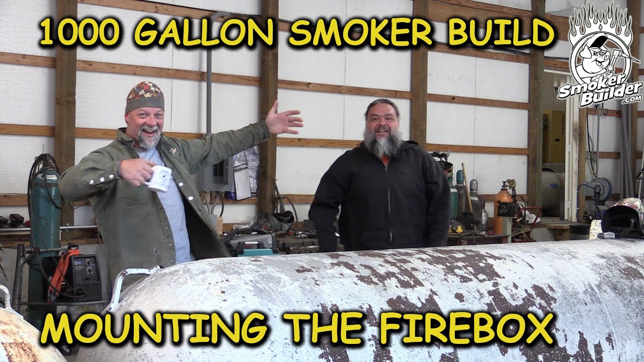 [1000 Gallon Smoker Build] How To Mount A Round Fire Box - YouTube