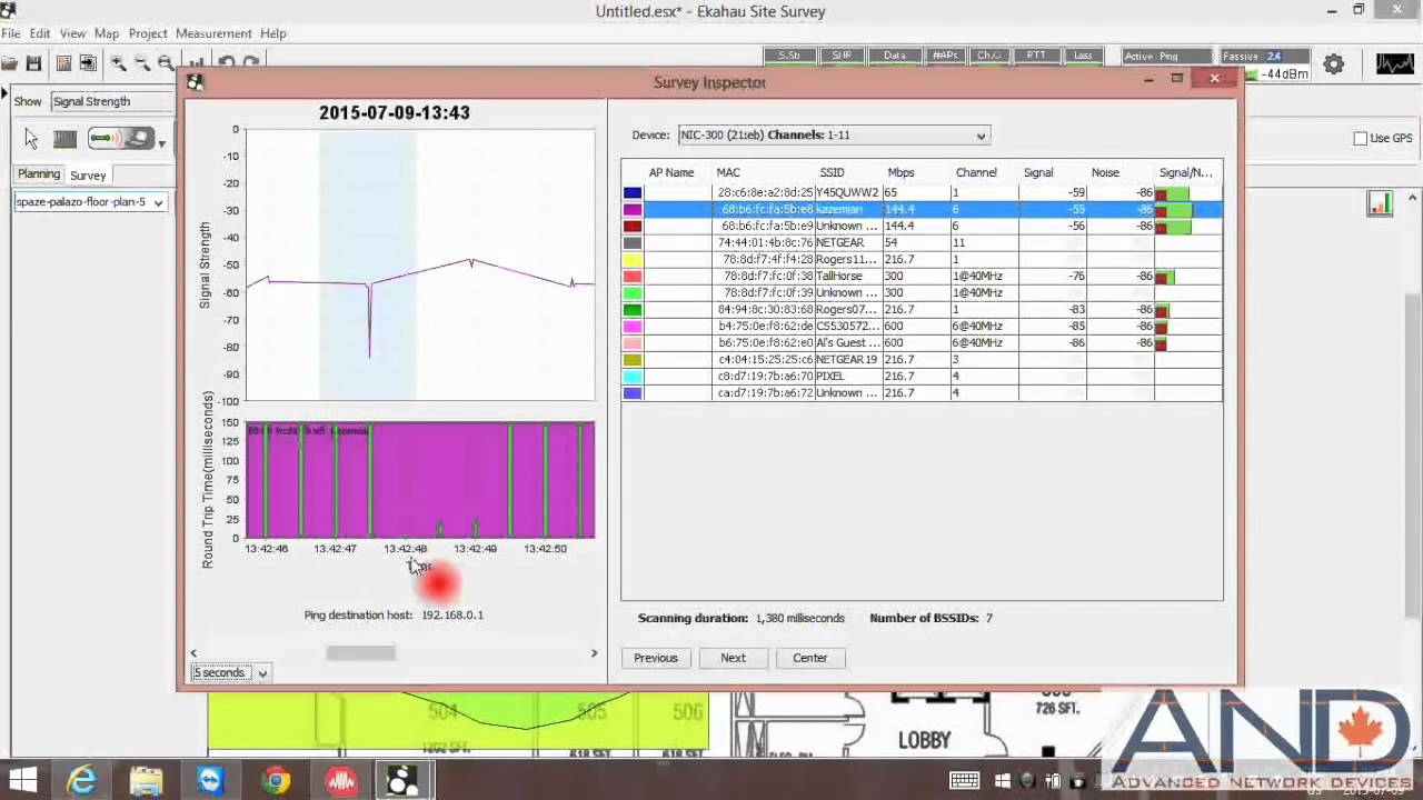 Conduct WiFi site survey & spectrum analysis analysis in parallel. By ...