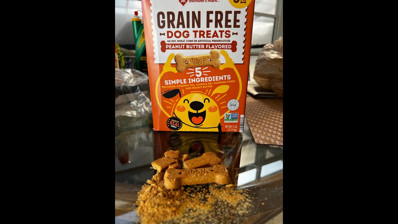 Members Mark Grain Free Dog Treats Peanut Butter Flavored - YouTube
