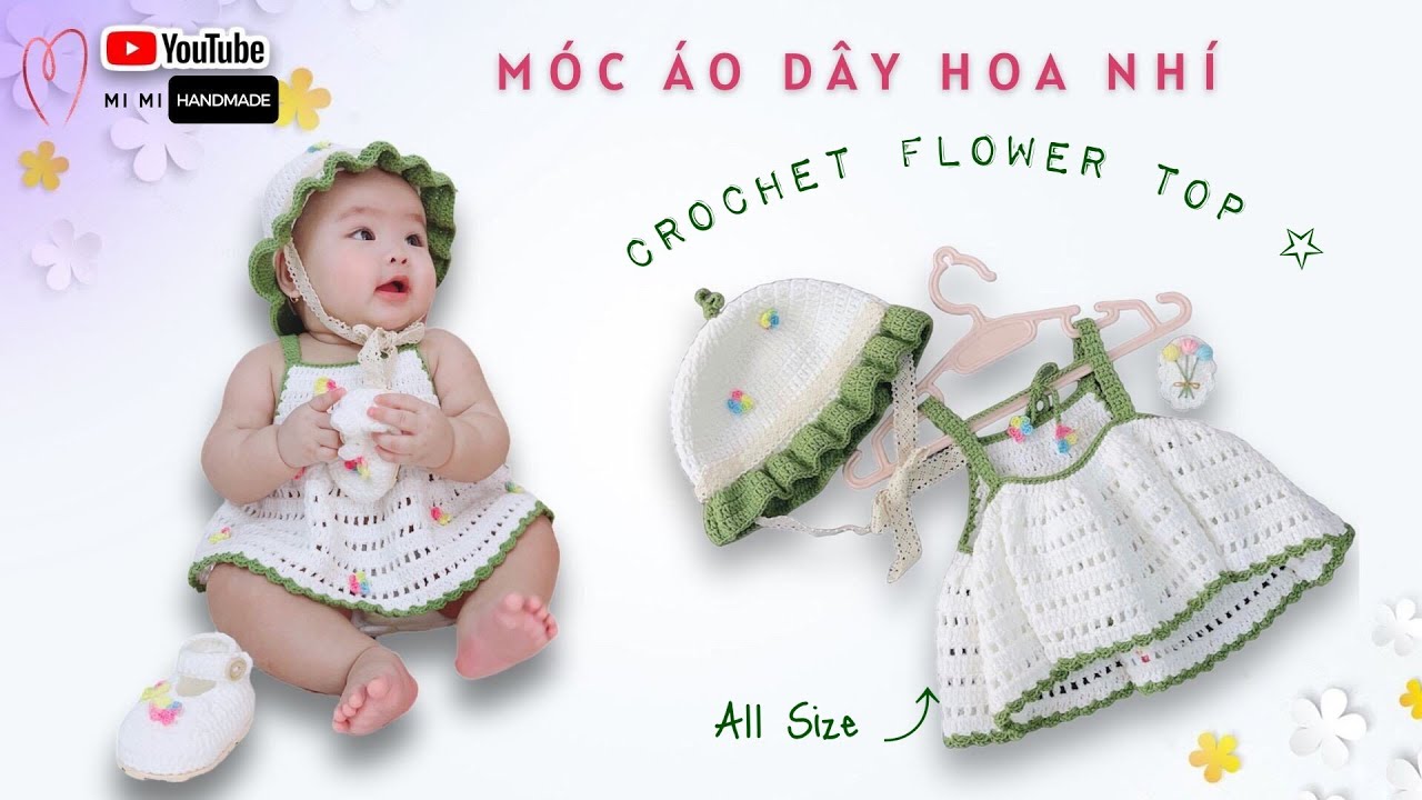 Móc Áo Dây Hoa Nhí Mọi Size Siêu Dễ 🌸 | Crochet Flower Top for All Sizes 👗 | Mimi Handmade - YouTube