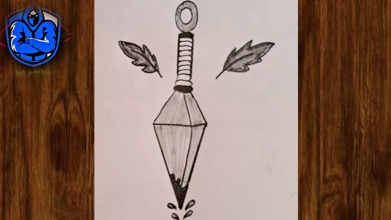 Easy Tutorial || How to draw Naruto kunai weapon step-by-step | drawing ...