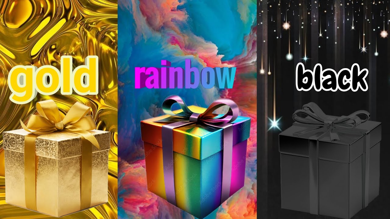 choose your gift 🎁 RAINBOW, GOLD OR BLACK // COLOR GIFT CHALLENGE - YouTube
