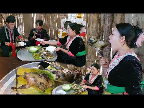 Ua tsaug rau tsws qab maiv xis nkawv ob tug qaib los txog tsev muam hlig muaj duas rau peb noj ...