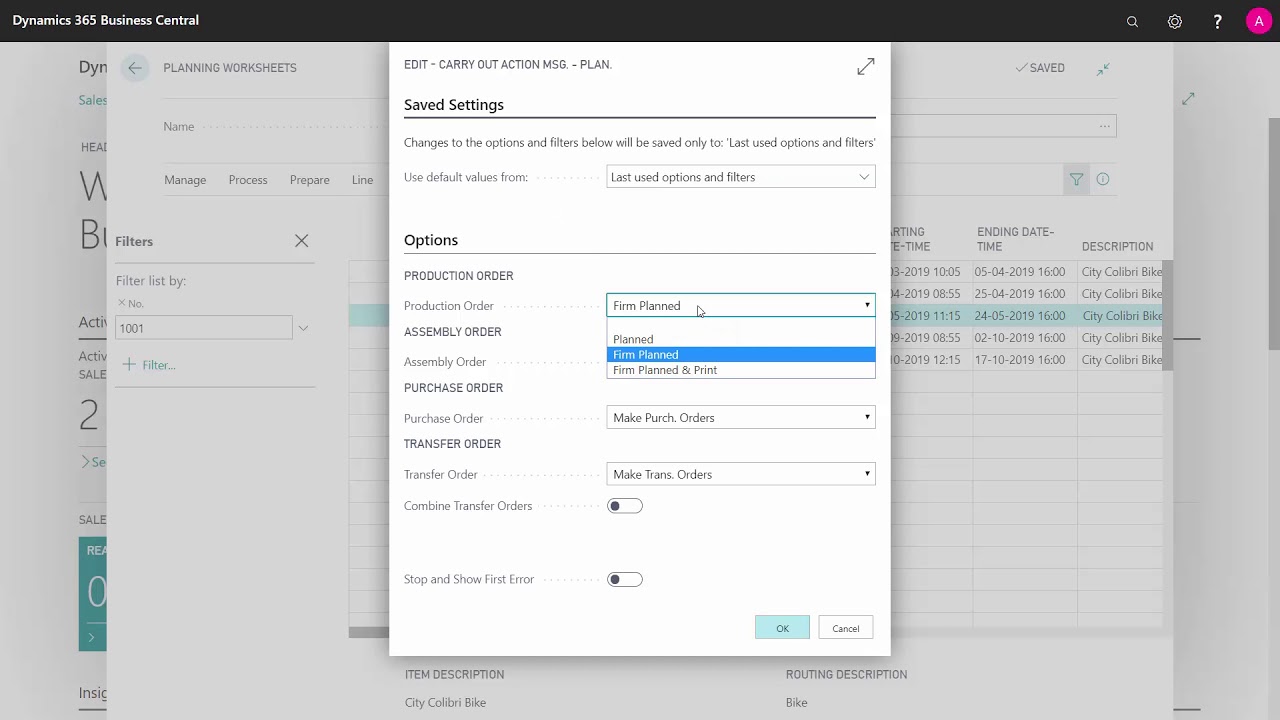 Carry out Action Messages is creating the Orders from the Planning ...
