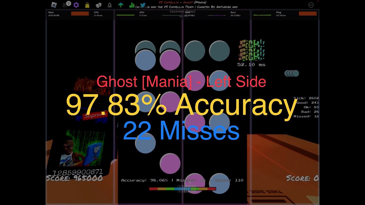 Ghost | Left Side - 22 Misses/ 97.83% 1.31M Score | Funky Friday ...