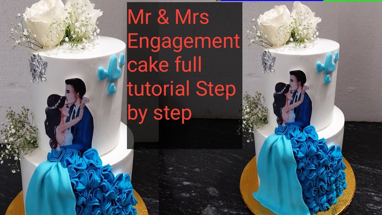 Mr & Mrs Engagement cake design cream cake | 5kg two tiar Mr & Mrs ...