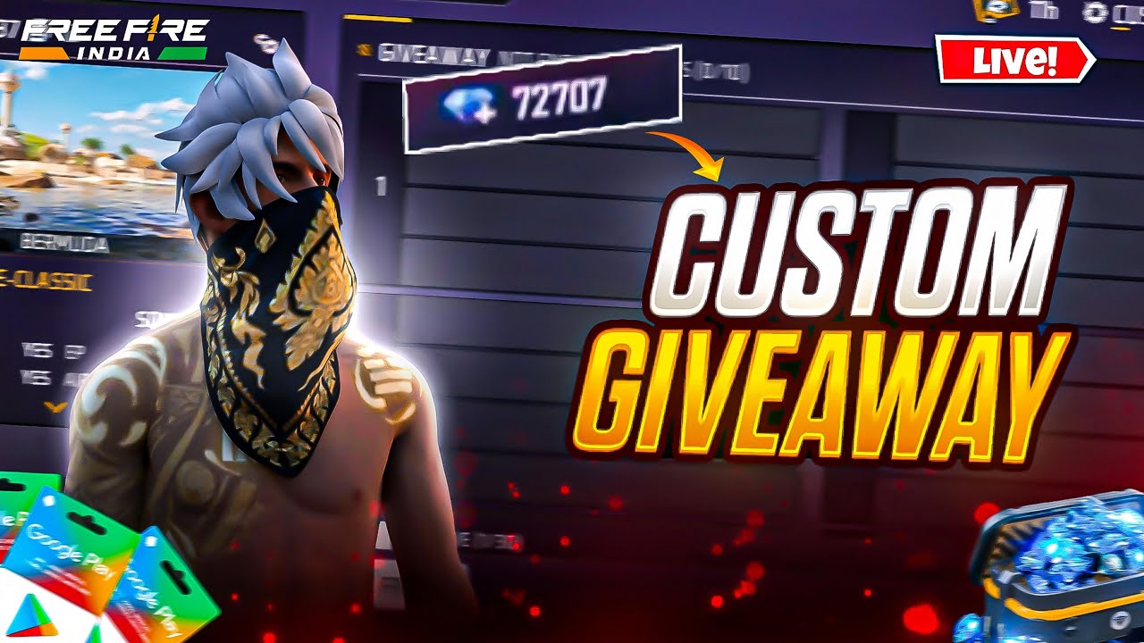FREE FIRE LIVE CUSTOM ROOM GIVEAWAY| FF LIVE TEAM CODE GIVEAWAY | FF ...