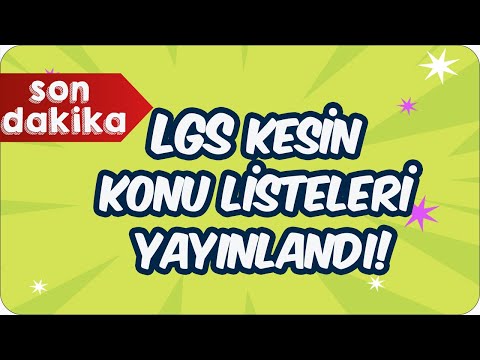 2020 LGS Kesin Konu Listeleri!