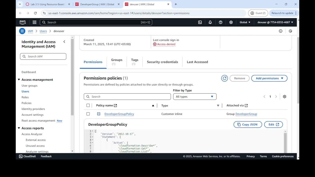 AWS Cloud Security Lab3.1: Using Resource-Based Policies to Secure an S3 Bucket - YouTube