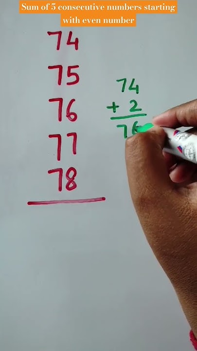 quick and easy way to Sum 5 consecutive numbers starting with even number #shorts #viral #maths ...