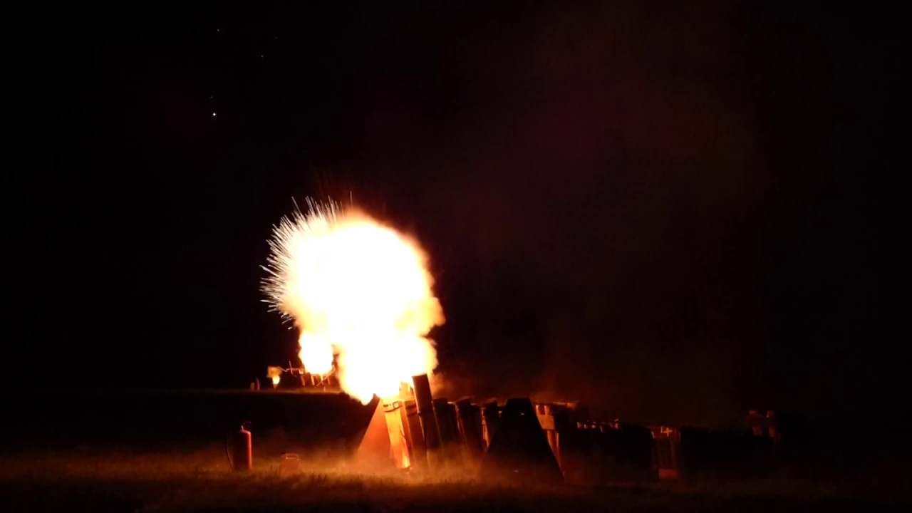 Saturday night fireworks, launch tube view - YouTube