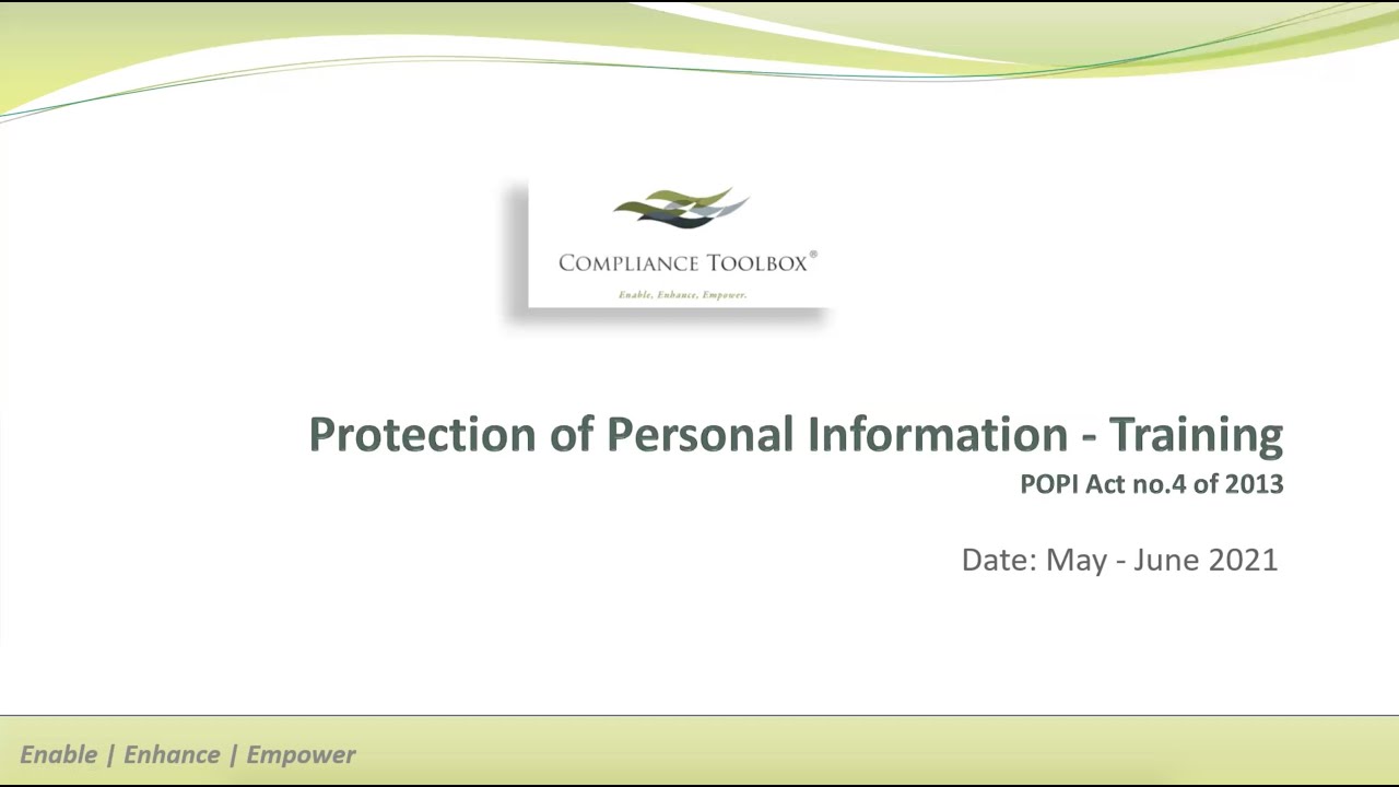 POPIA Awareness Training 2021 - YouTube