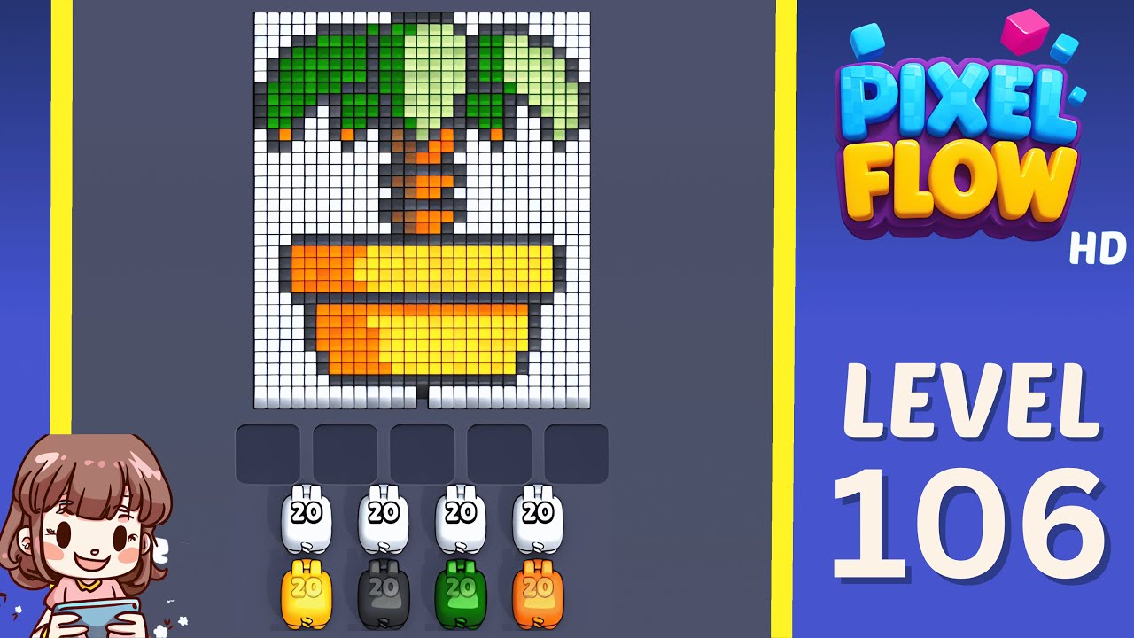 Pixel Flow Level 106 Solution Walkthrough - YouTube