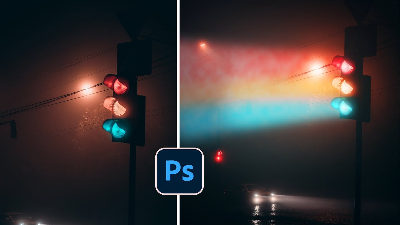 Glowing Light Beams In Photoshop - Lighting Effect in Photoshop - YouTube