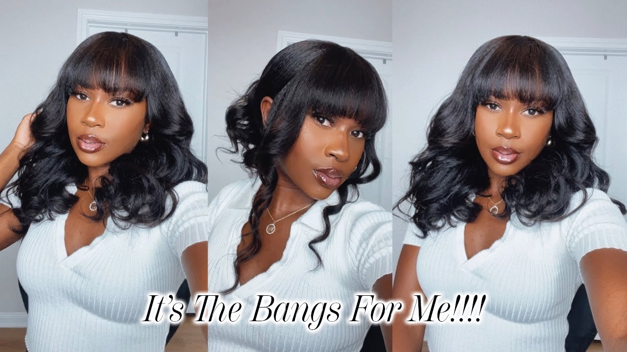 It's The Bangs For Me WOW!😍 Kinky Straight Bang Wig Install No Glue ...